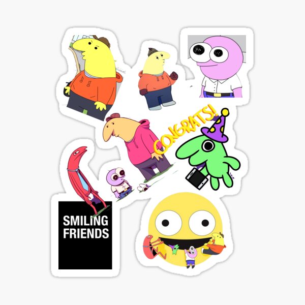 "Smiling Friends collage " Sticker by ApeShift | Redbubble