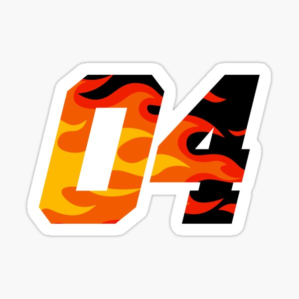 "On Fire Racing Car Number 04 Decal" Sticker for Sale by KevBrettArt ...