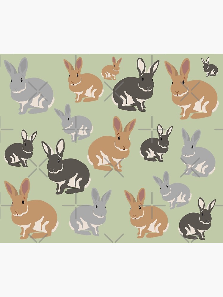 Cute Rabbit Pattern Neutral Colors Poster For Sale By Idovedesign Redbubble