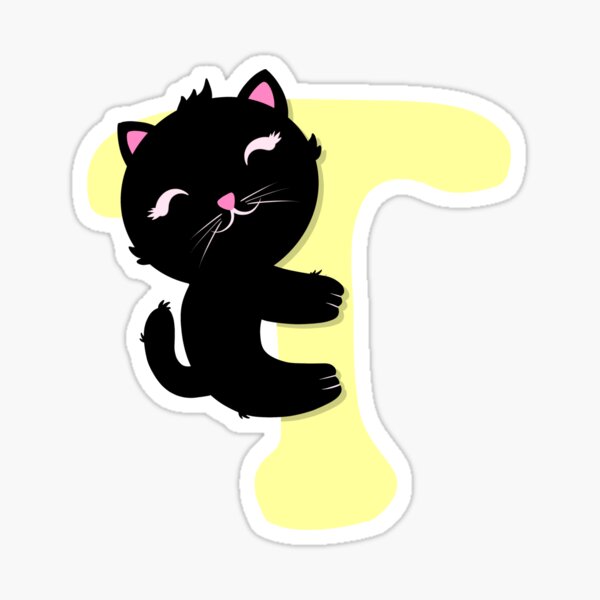 "Letter T Cat" Sticker by Minaficent | Redbubble