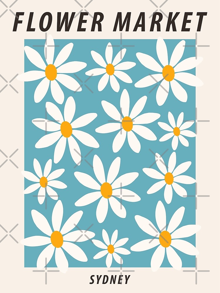 "Flower market, Sydney, Colorful retro print, Fun art, Cottagecore ...