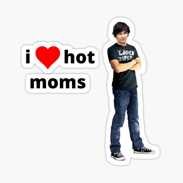 "i love hot moms rodrick" Sticker by samanthafalcon | Redbubble