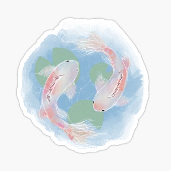 "Watercolour Pastel Koi Fish" Sticker by EGraphics4 | Redbubble