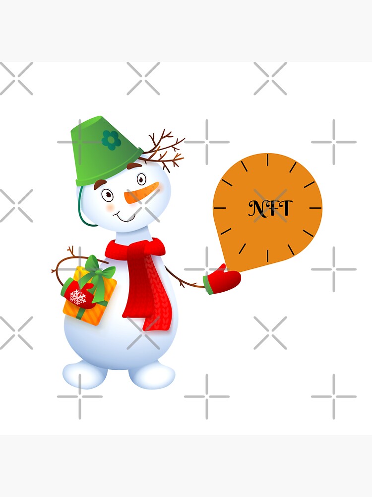 "Snowman with NFT" Sticker for Sale by Omhoney5 | Redbubble
