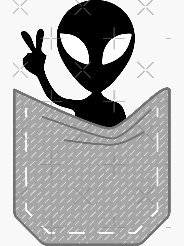 "alien pocket logo - Alien In Pocket" Sticker for Sale by diip | Redbubble