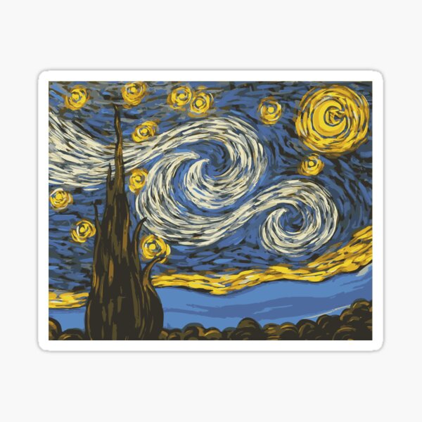 "starry night" Sticker for Sale by nikkilikesgreen | Redbubble
