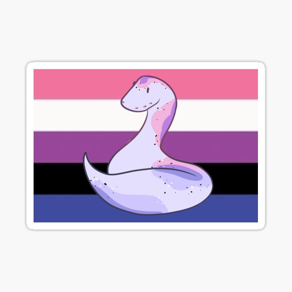 "genderfluid snake" Sticker by Drawingsnake | Redbubble