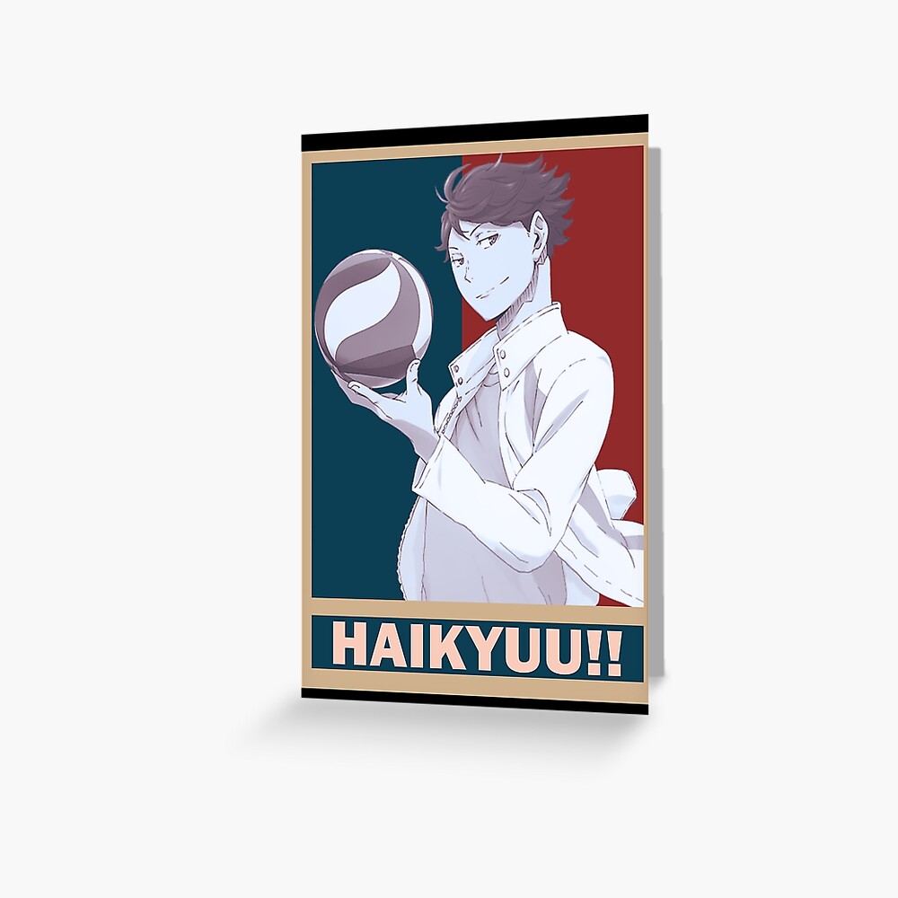 "Tooru Oikawa Haikyu Haikyuu Vintage Vector Anime Design" Greeting Card ...