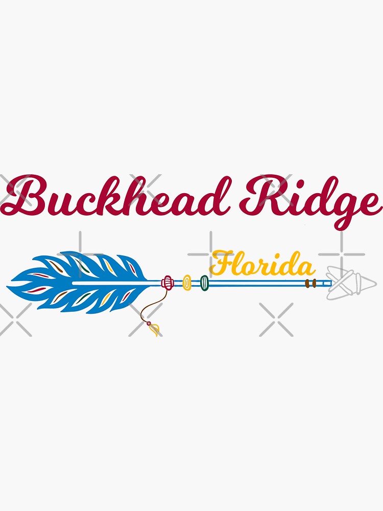 "Buckhead Ridge Florida Featuring Arrow with Feather" Sticker for Sale ...