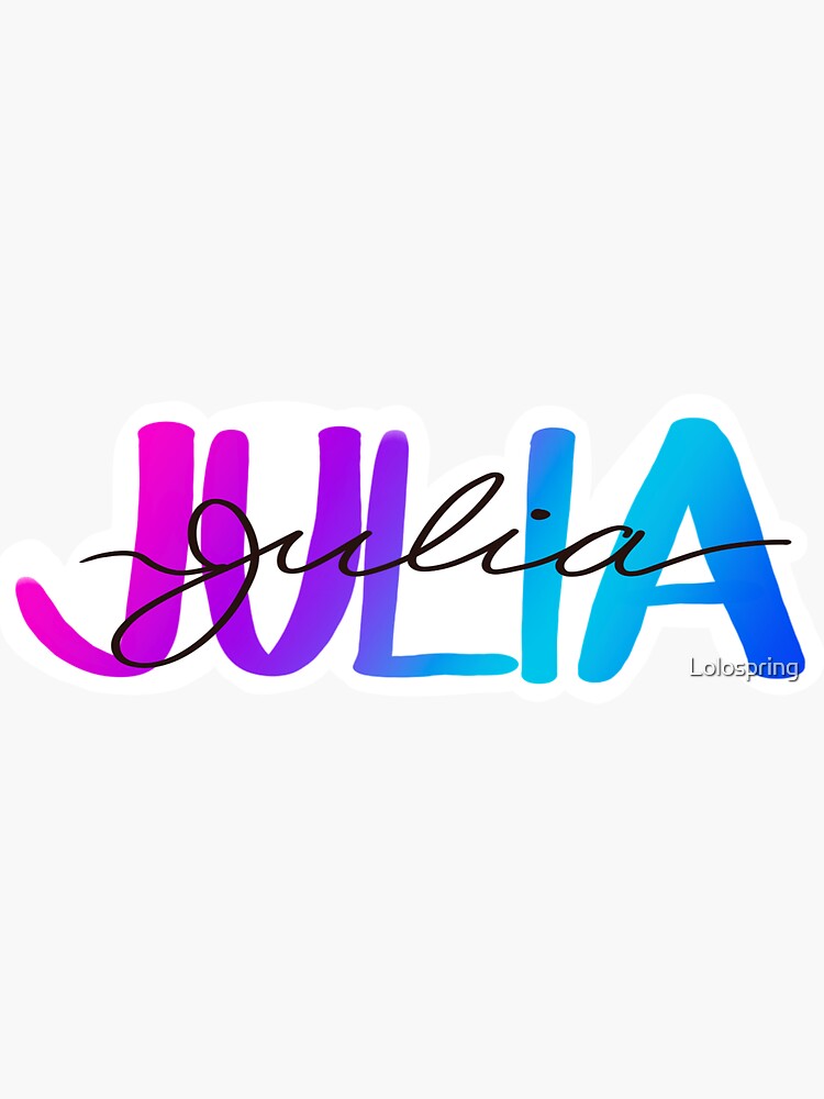 Pegatina «Julia personalizó Galaxy Rainbow Name en letras mayúsculas y ...