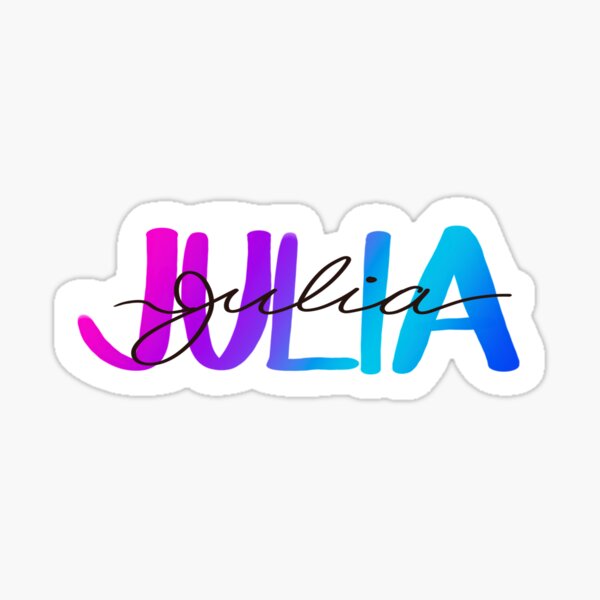 Pegatina «Julia personalizó Galaxy Rainbow Name en letras mayúsculas y ...