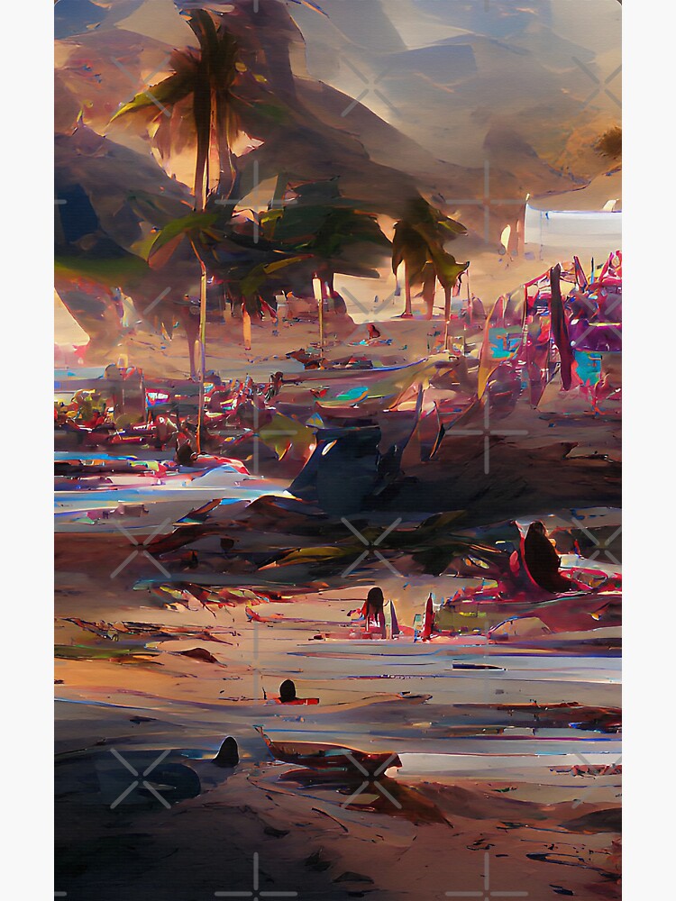 "Trippy Beach" Sticker for Sale by HippoSynthwave | Redbubble