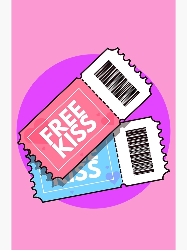 Póster «Gráfico de boleto FREE KISS - Ilustración vectorial - Cupón de ... Póster «Gráfico de boleto FREE KISS - Ilustración vectorial - Cupón de ...
