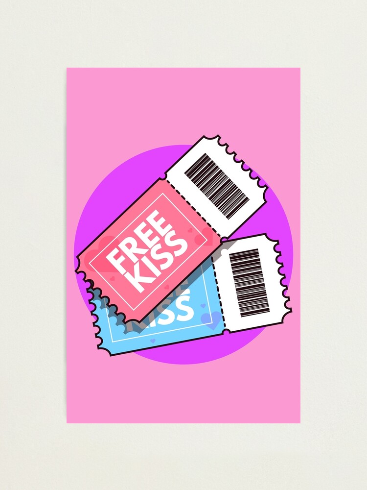Lámina fotográfica «Gráfico de boleto FREE KISS - Ilustración vectorial ... Lámina fotográfica «Gráfico de boleto FREE KISS - Ilustración vectorial ...