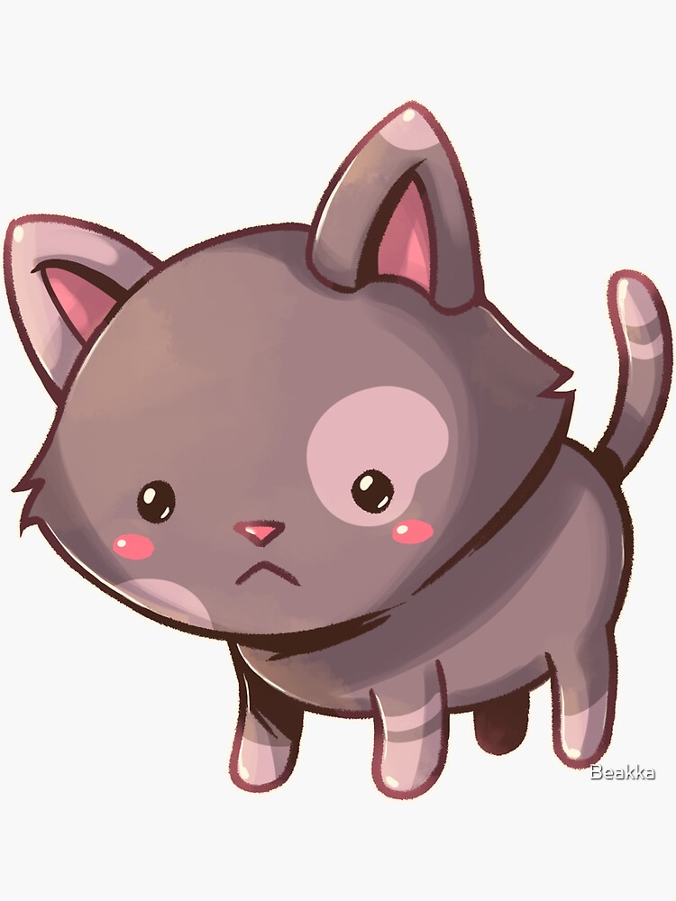 "sad meow" Sticker for Sale by Beakka | Redbubble
