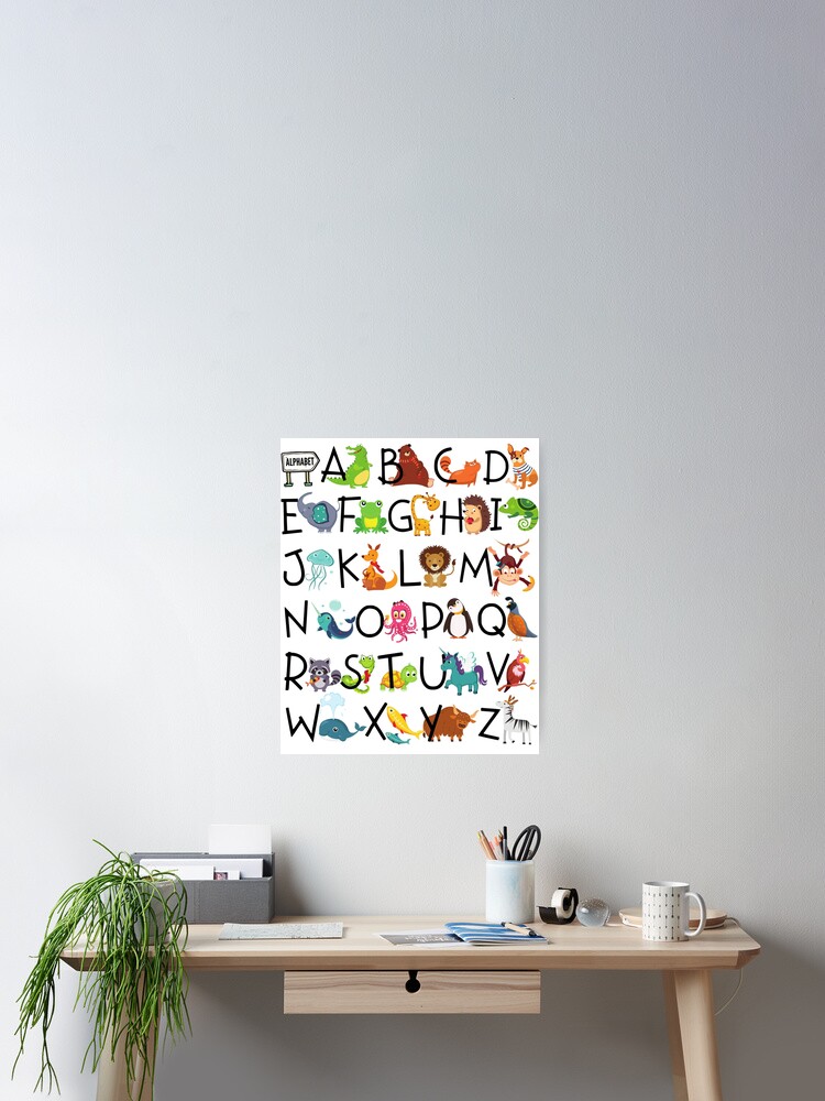 "ANIMAL ALPHABET, CUTE KINDERGARTEN CLASSROOM DECOR." Poster by ...