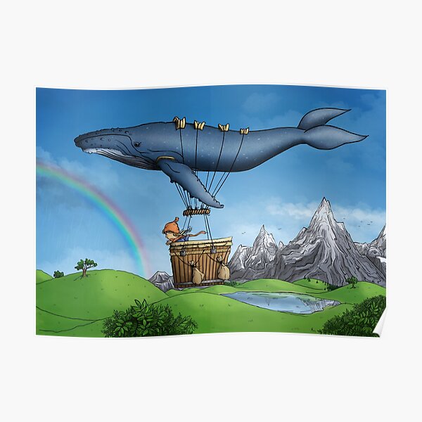 "Lejla and the whale" Poster by justmona | Redbubble