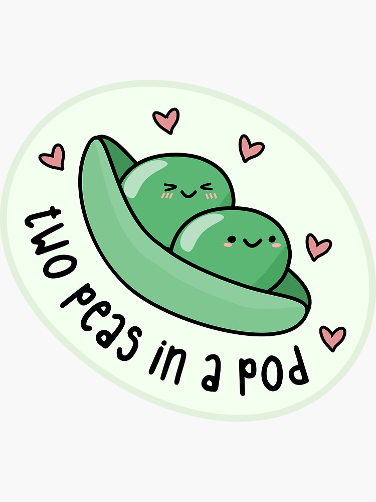 "two peas in a pod" Sticker for Sale by Maple Design Studio | Redbubble