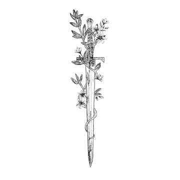 "Sword with vines and flowers" Art Print for Sale by Raiponce2015 ...