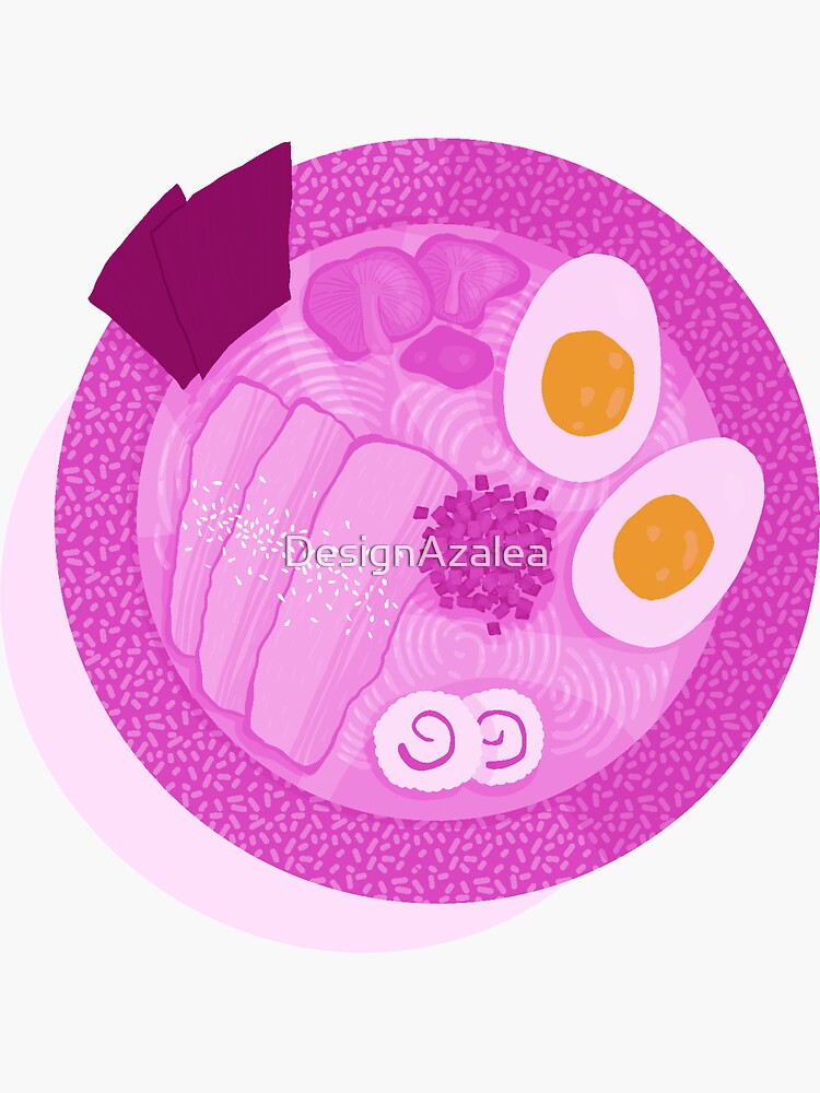 "Pink Ramen" Sticker for Sale by DesignAzalea | Redbubble