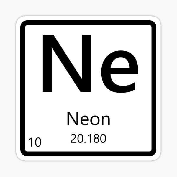 "Neon Periodic Table of Elements" Sticker for Sale by ele-mental ...