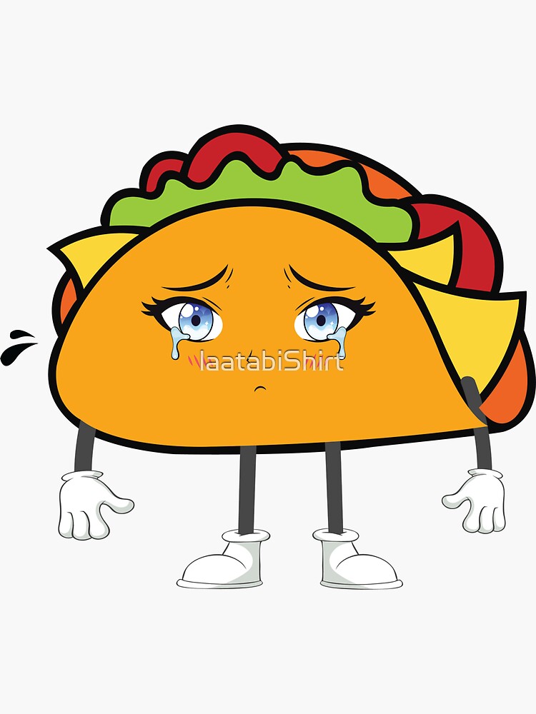 " Kawaii sad taco" Sticker for Sale by laatabiShirt | Redbubble