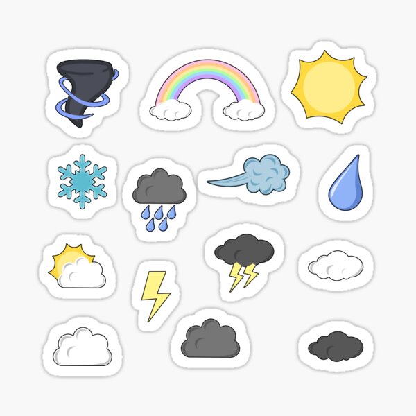 "Weather Icons" Sticker by lulubeeart | Redbubble