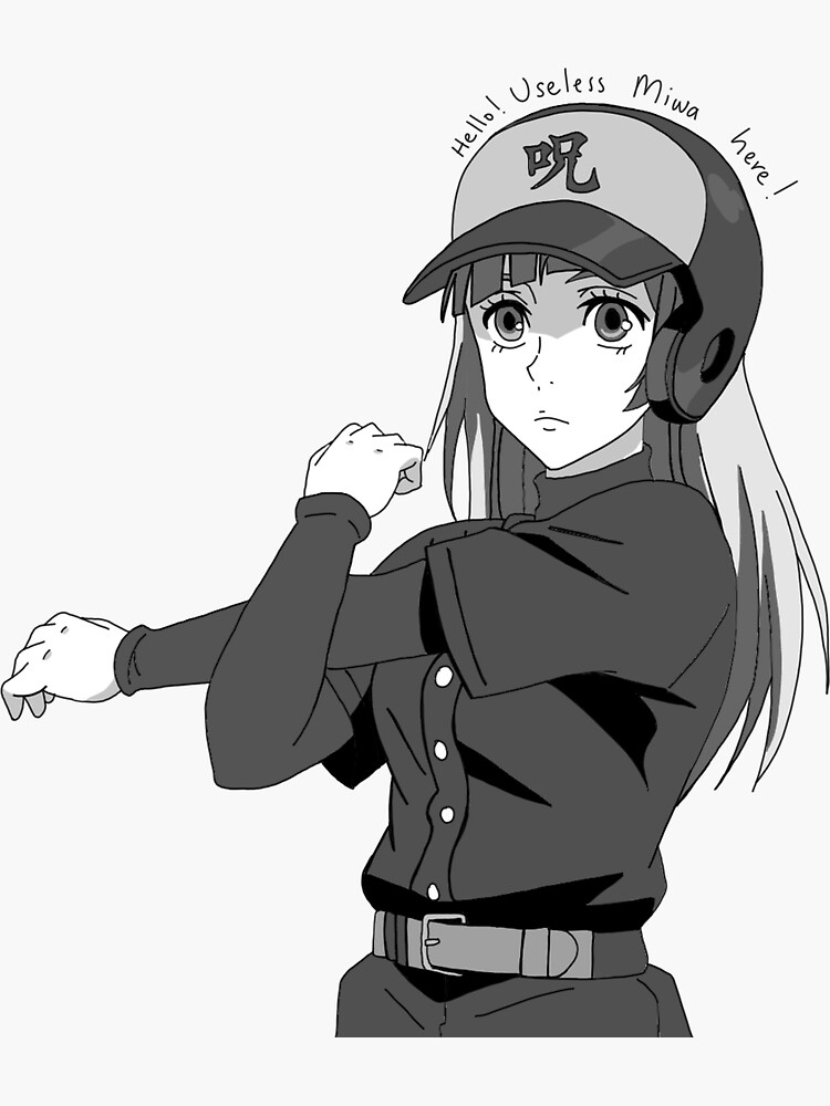 "Hello! Useless Miwa Here!" Sticker for Sale by naerex | Redbubble