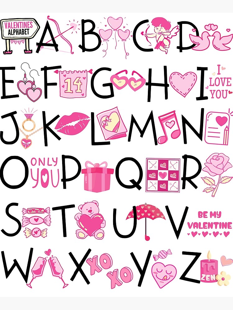 "VALENTINES DAY ALPHABET, Perfect for Valentine Teacher!" Poster by ...