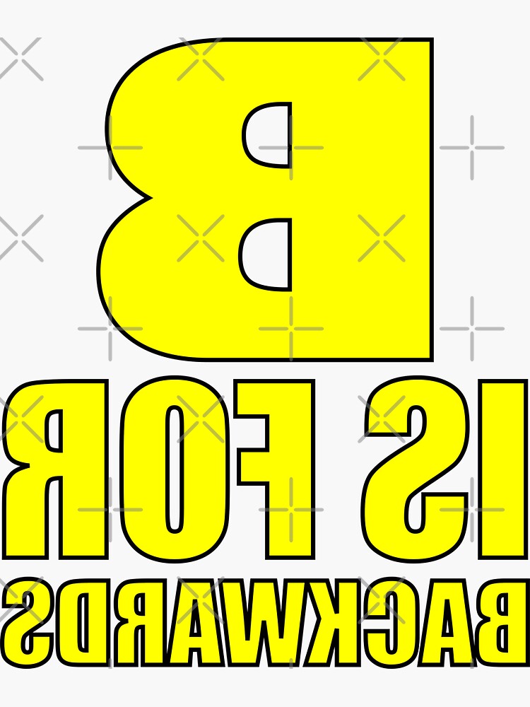 "B Is For Backwards Yellow" Sticker for Sale by artfulnotebook | Redbubble