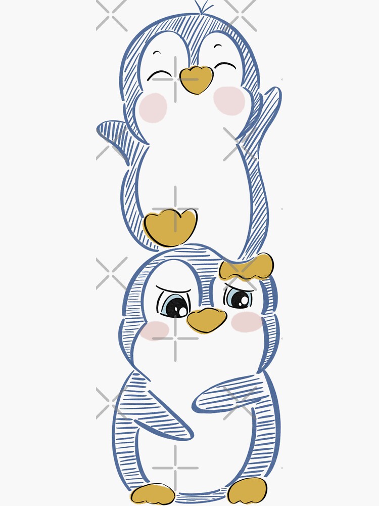 "Penguin Duo Doodle" Sticker for Sale by arterburnandco | Redbubble