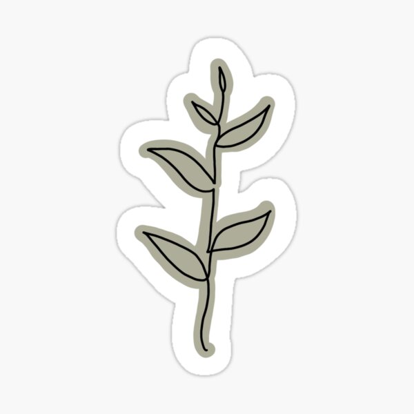 "Pale green line flower " Sticker by EmMccollister | Redbubble
