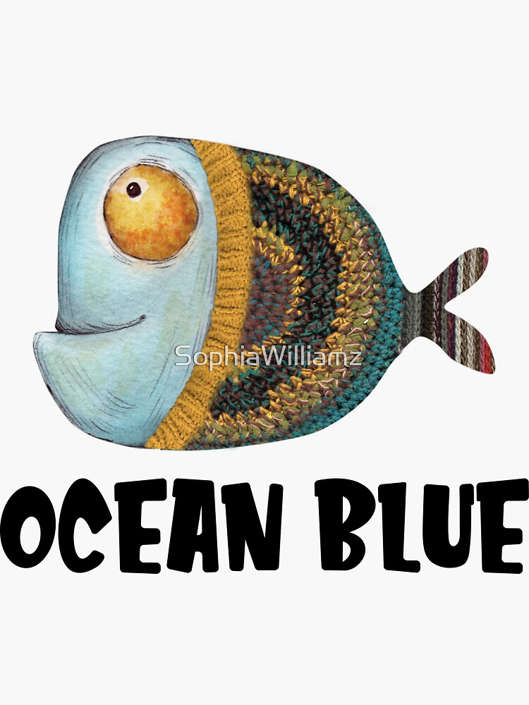 "Cute and funny colorful fish - Ocean blue - Buttercup" Sticker by ...