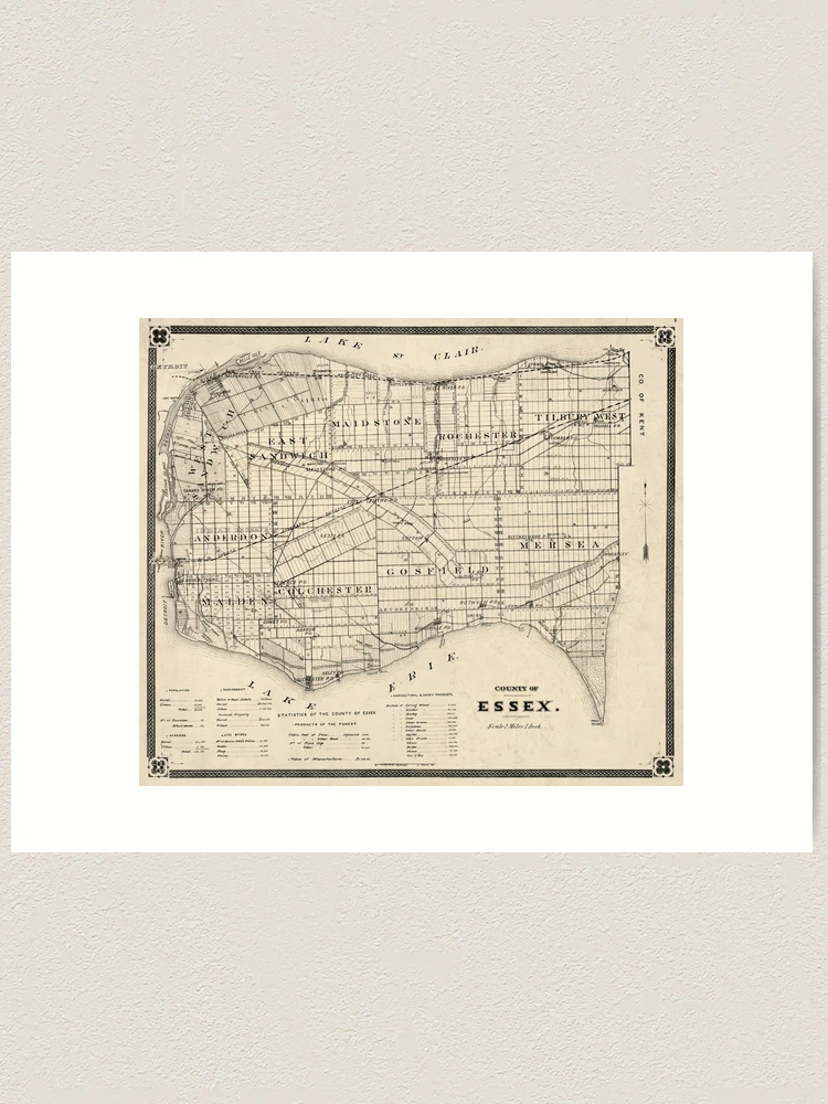 Historic Map Windsor Ontario Detroit Michigan Windsor Ontario Canada