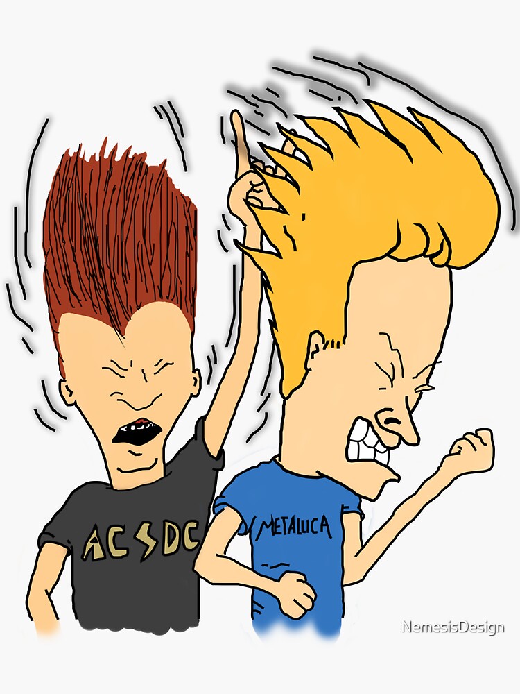 "Beavis and Butthead rocking!" Sticker for Sale by NemesisDesign ...