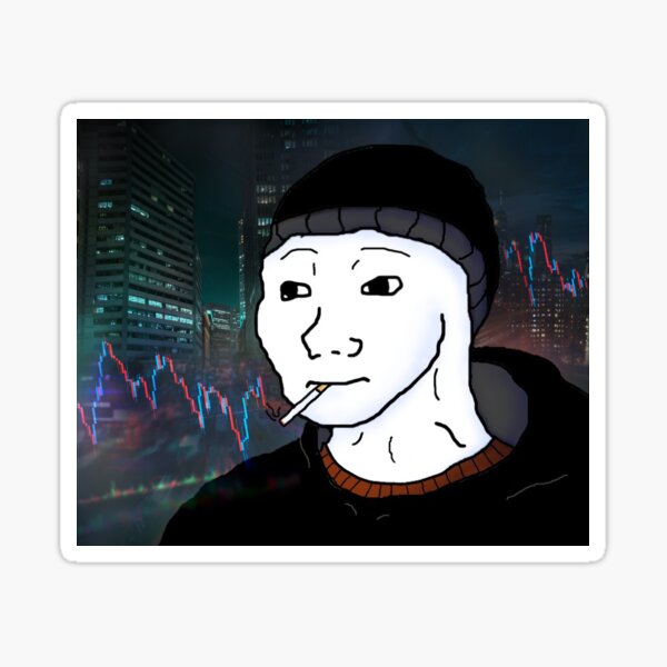 "Doomer trading meme night" Sticker for Sale by Someoddaone | Redbubble