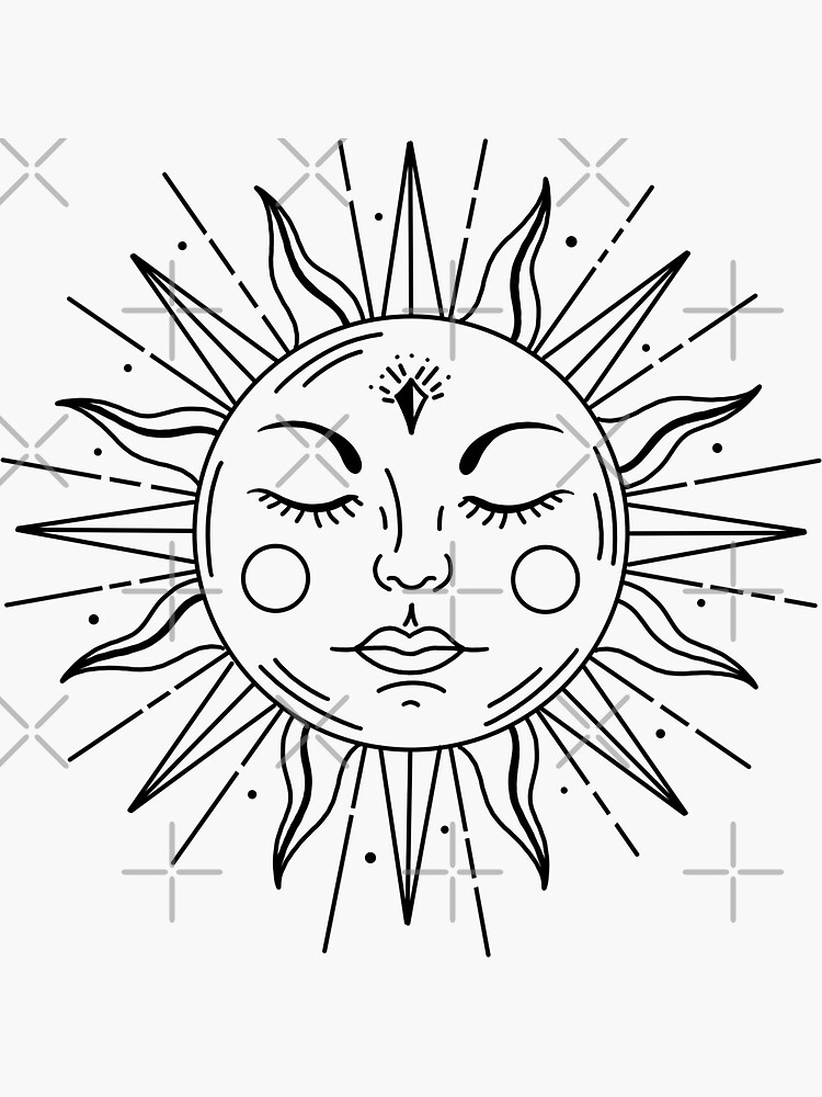 "Minimalist Boho Sun" Sticker for Sale by ethnicdrawing | Redbubble