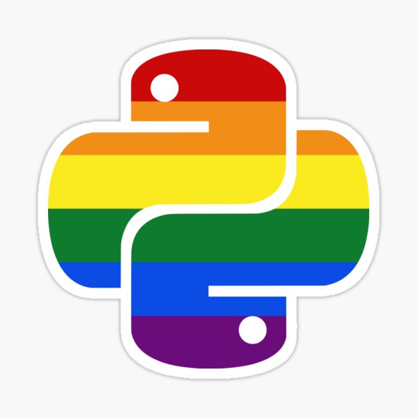 "Python logo w/ pride flag" Sticker for Sale by queerbit | Redbubble