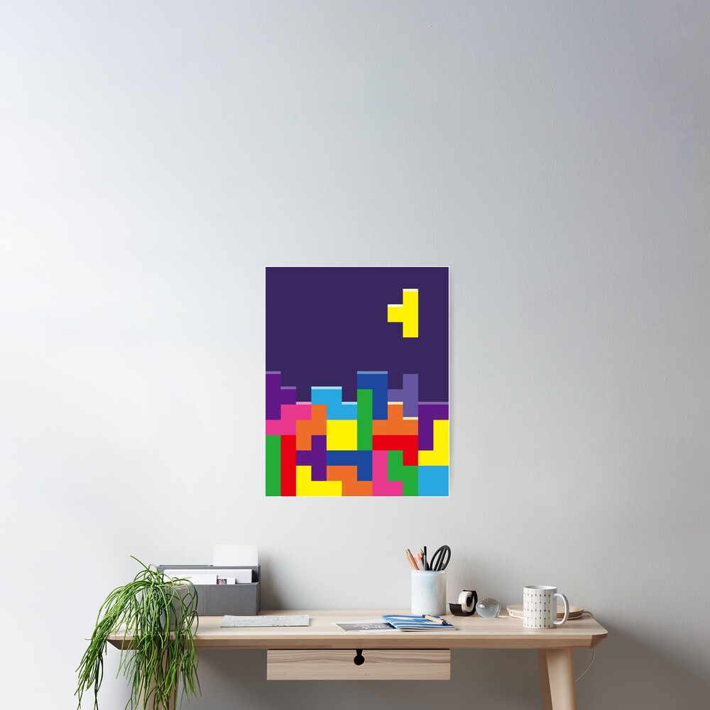 "Tetris block game colourful design" Poster for Sale by yamadamiyako ...