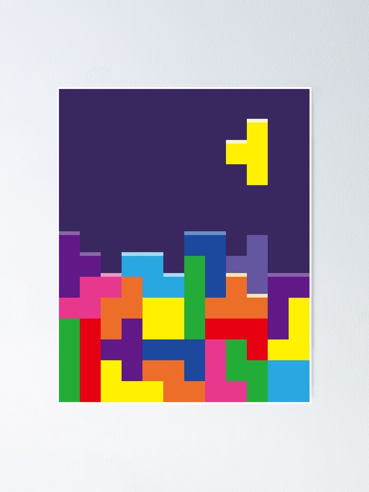 "Tetris block game colourful design" Poster for Sale by yamadamiyako ...