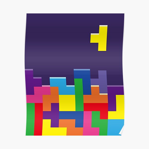 "Tetris block game colourful design" Poster for Sale by yamadamiyako ...