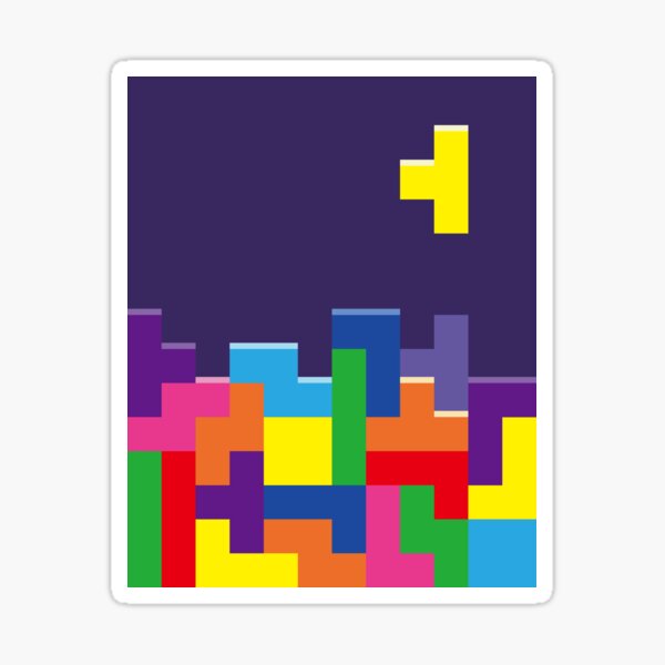 "Tetris block game colourful design" Sticker by yamadamiyako | Redbubble