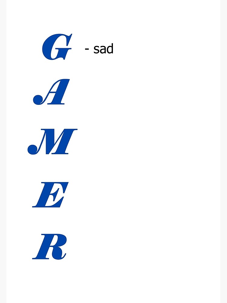 "Gamer Acrostic Poem" Poster for Sale by Planktem | Redbubble