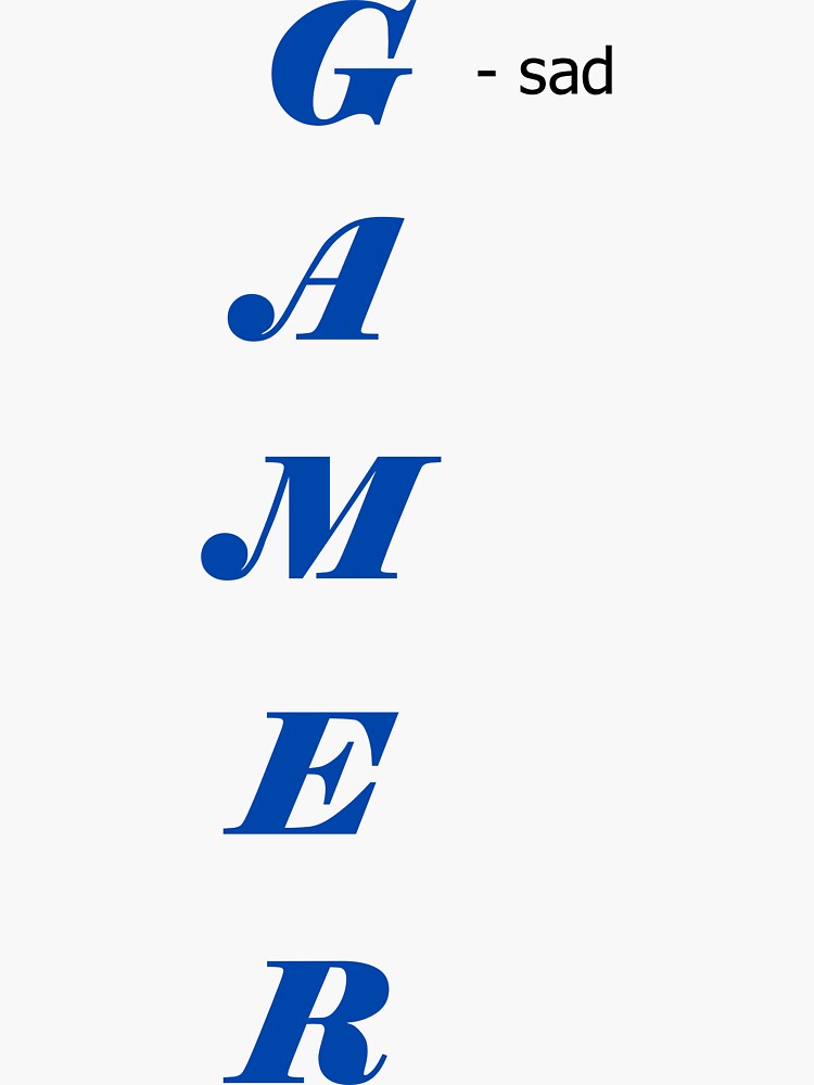 "Gamer Acrostic Poem" Sticker for Sale by Planktem | Redbubble