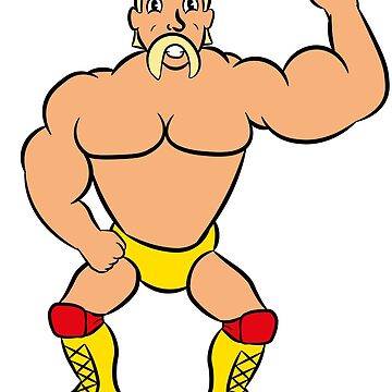 "cartoon 80's 90's wrestler tanned muscles" Canvas Print for Sale by ...