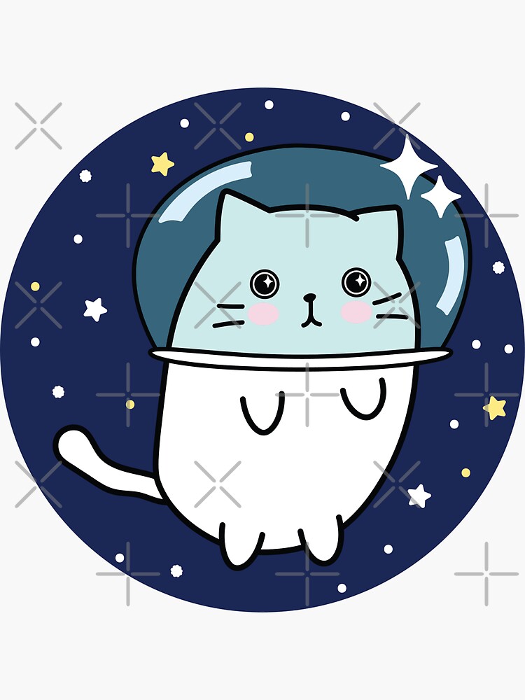 "Catstronaut / cute cat in space helmet" Sticker by Destinyjoy98 ...
