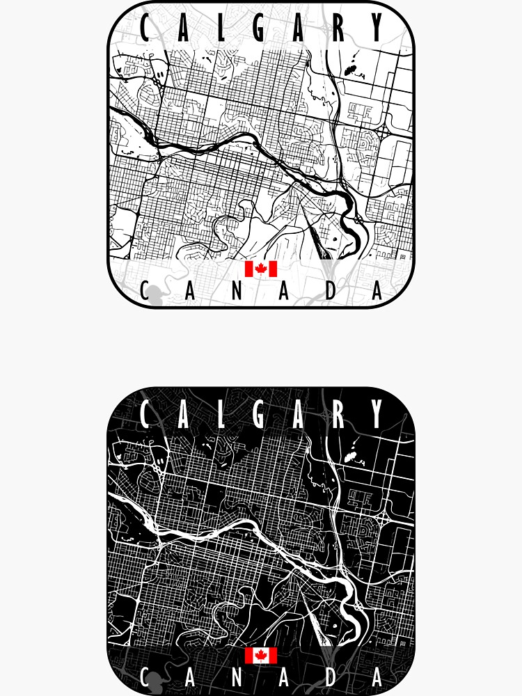 "CALGARY MAP CANADA Sticker Pack" Sticker for Sale by hatimelhag ...