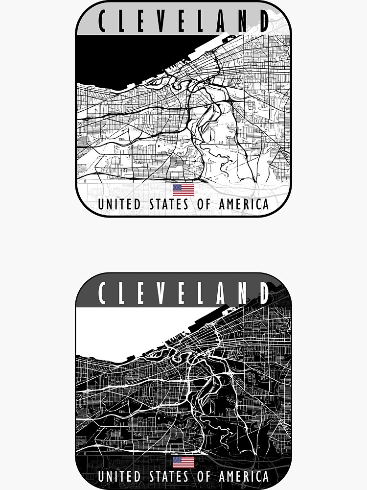 "CLEVELAND MAP USA Sticker Pack" Sticker for Sale by hatimelhag | Redbubble
