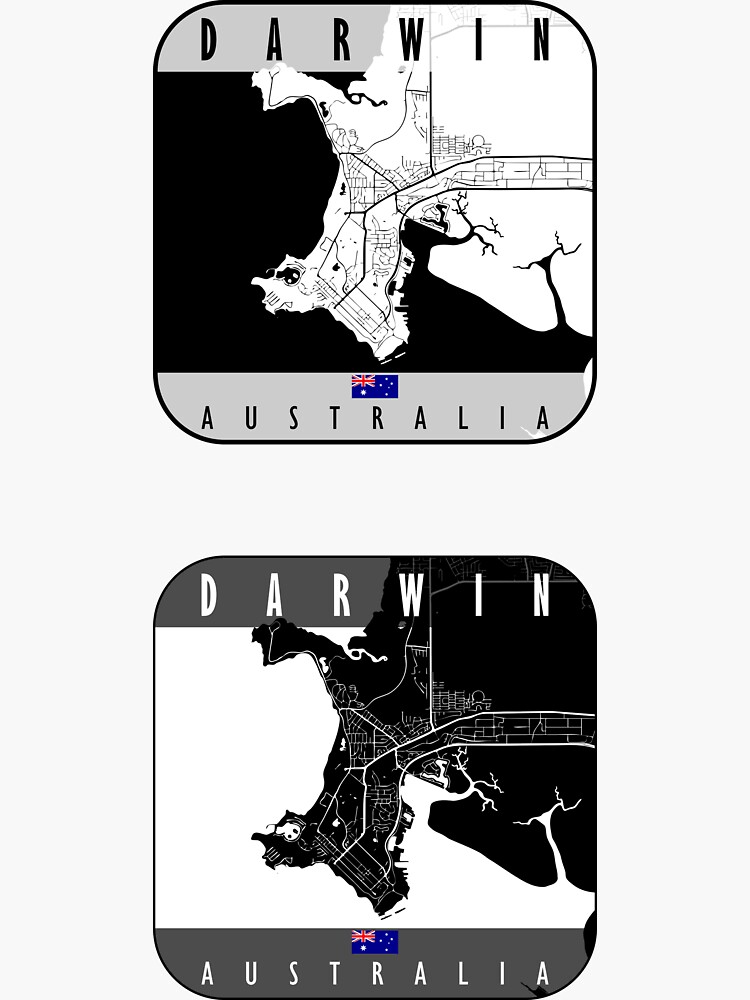 "DARWIN MAP AUSTRALIA Sticker Pack" Sticker by hatimelhag | Redbubble