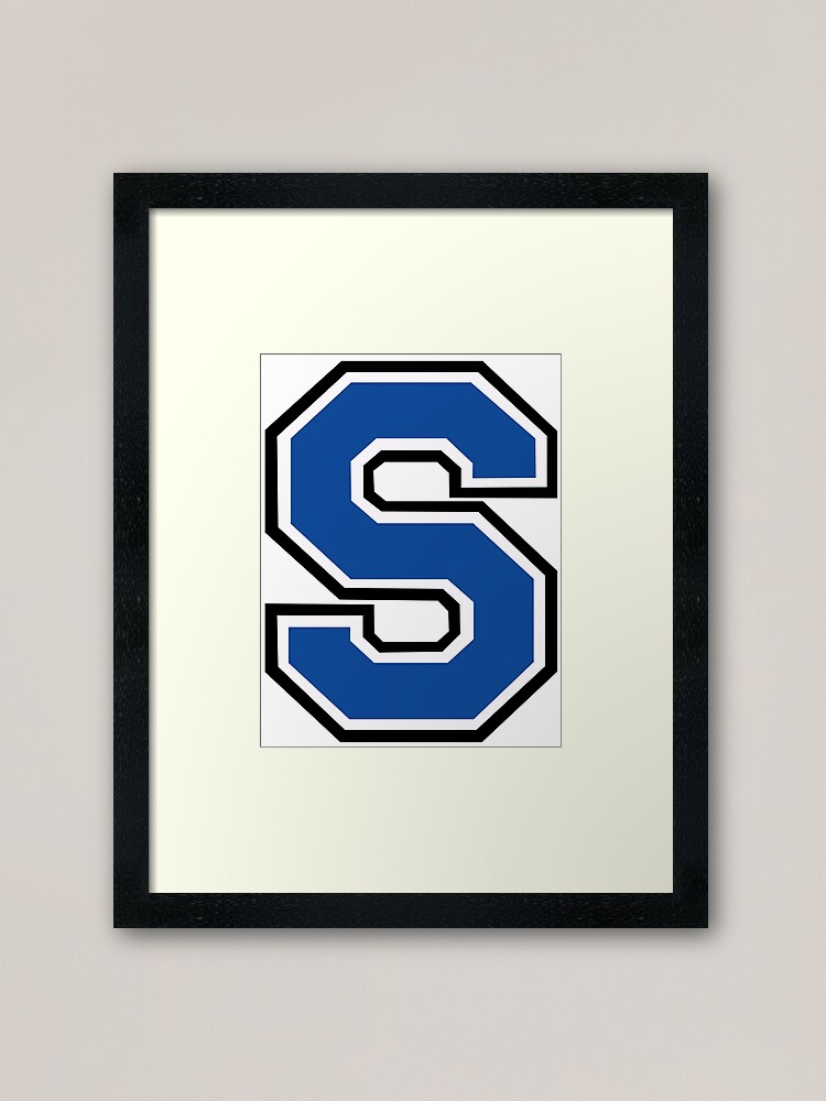 "Blue Block Letter S" Framed Art Print for Sale by AnnabelsBelongs ...
